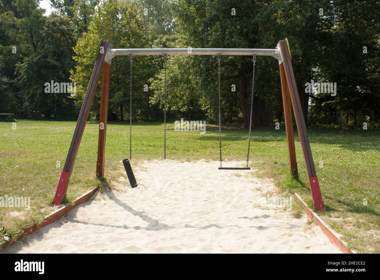 abandoned broken swing Stock Photo - Alamy
