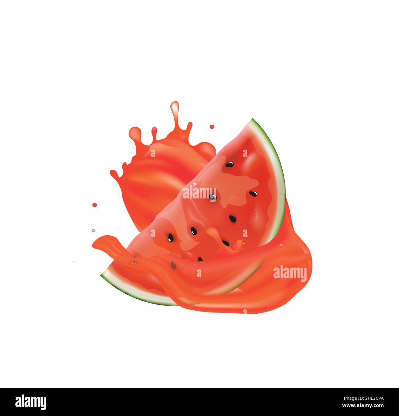 Watermelon slice splash. vector illustration Stock Vector Image & Art ...