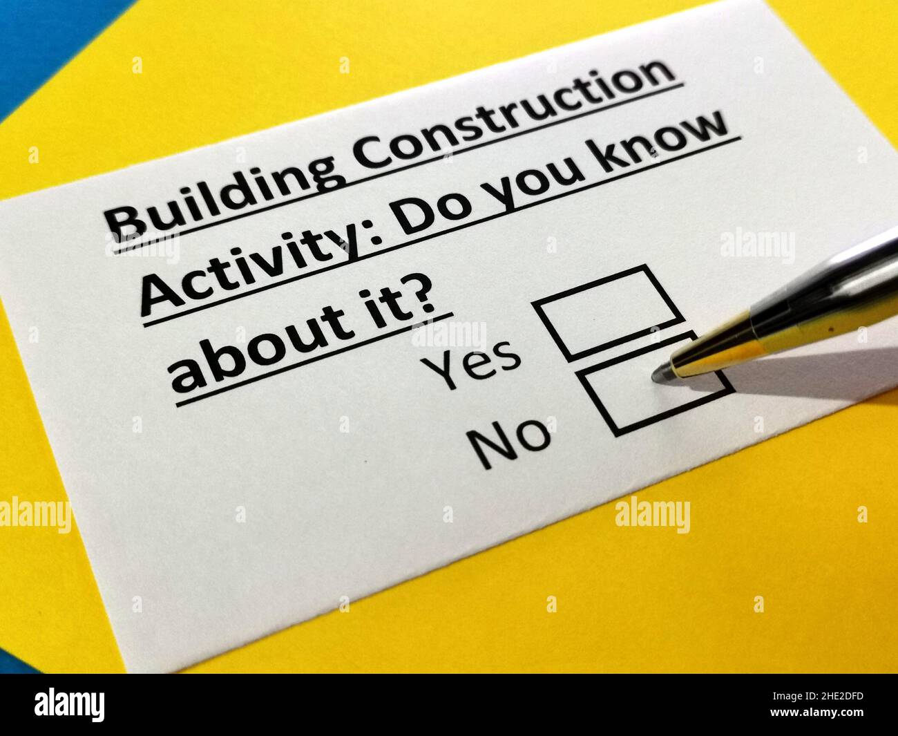 One person is answering question about building construction activity ...