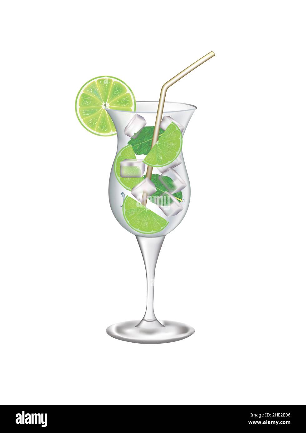 Mojito in cocktail glass, vector Stock Vector Image & Art - Alamy