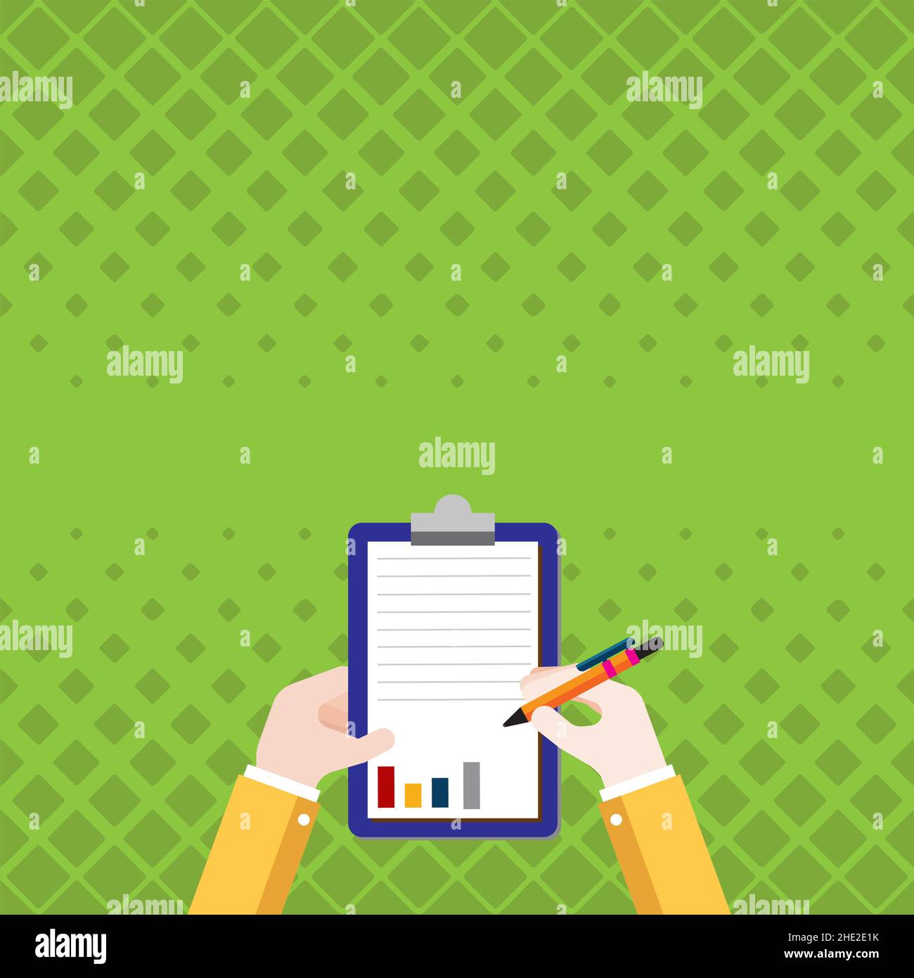 Business Associate Holding Clipboard Documenting Financial Reports With ...