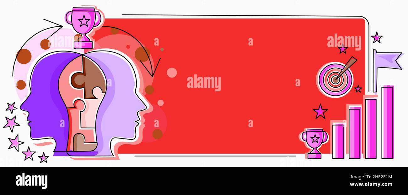 Two Heads Connected With Puzzle Showing Solving Problems And Sharing ...
