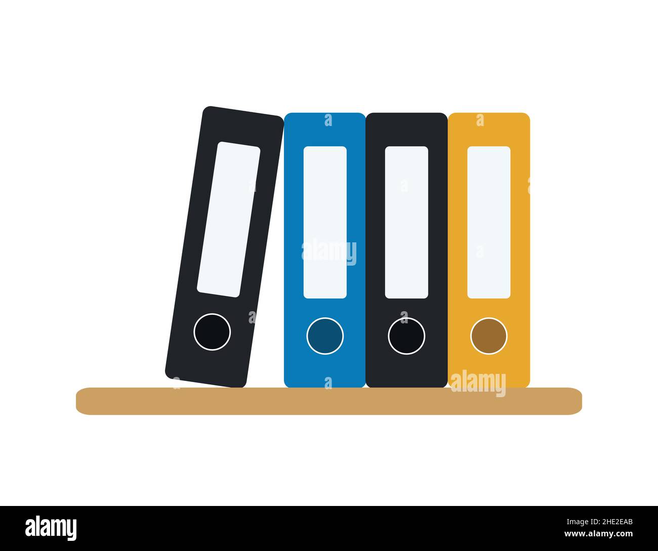 Office folders isolated on white background. Cartoon flat style Stock ...