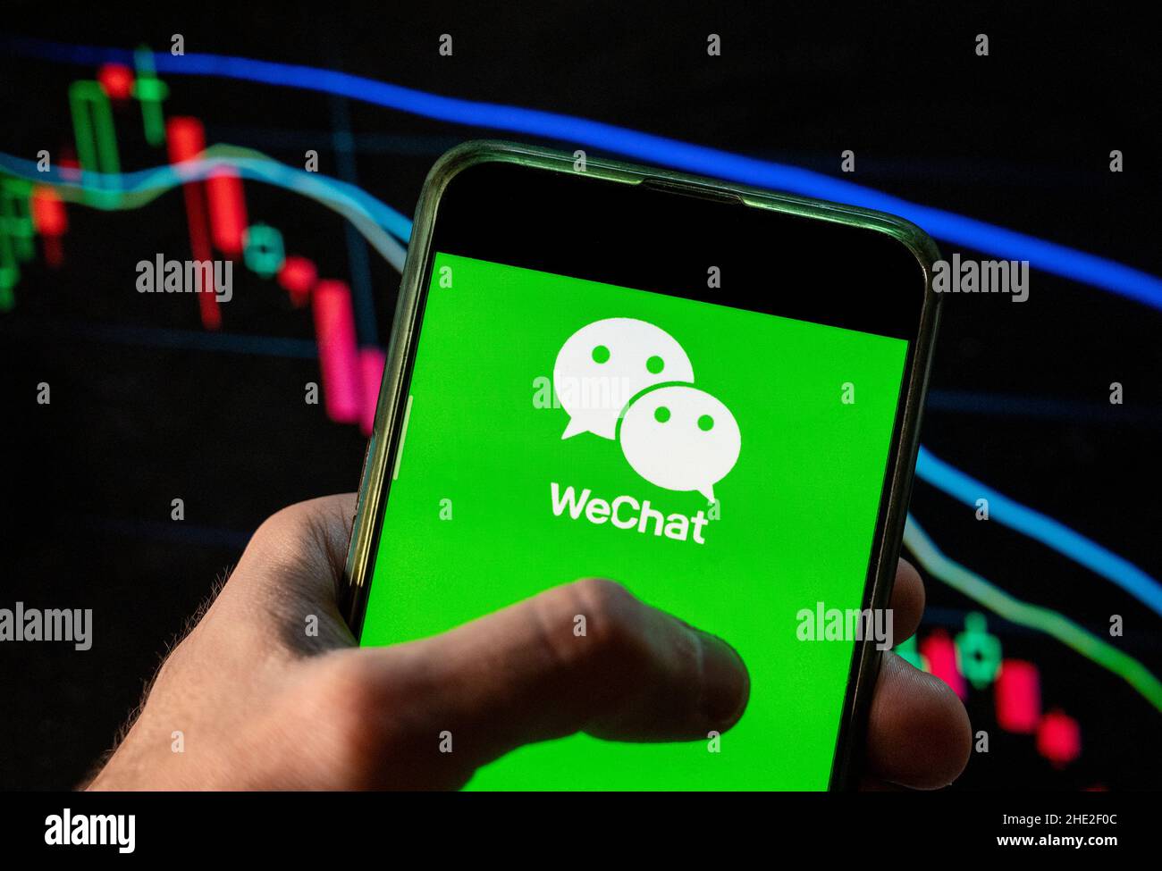 In this photo illustration the Chinese multi-purpose messaging, social ...