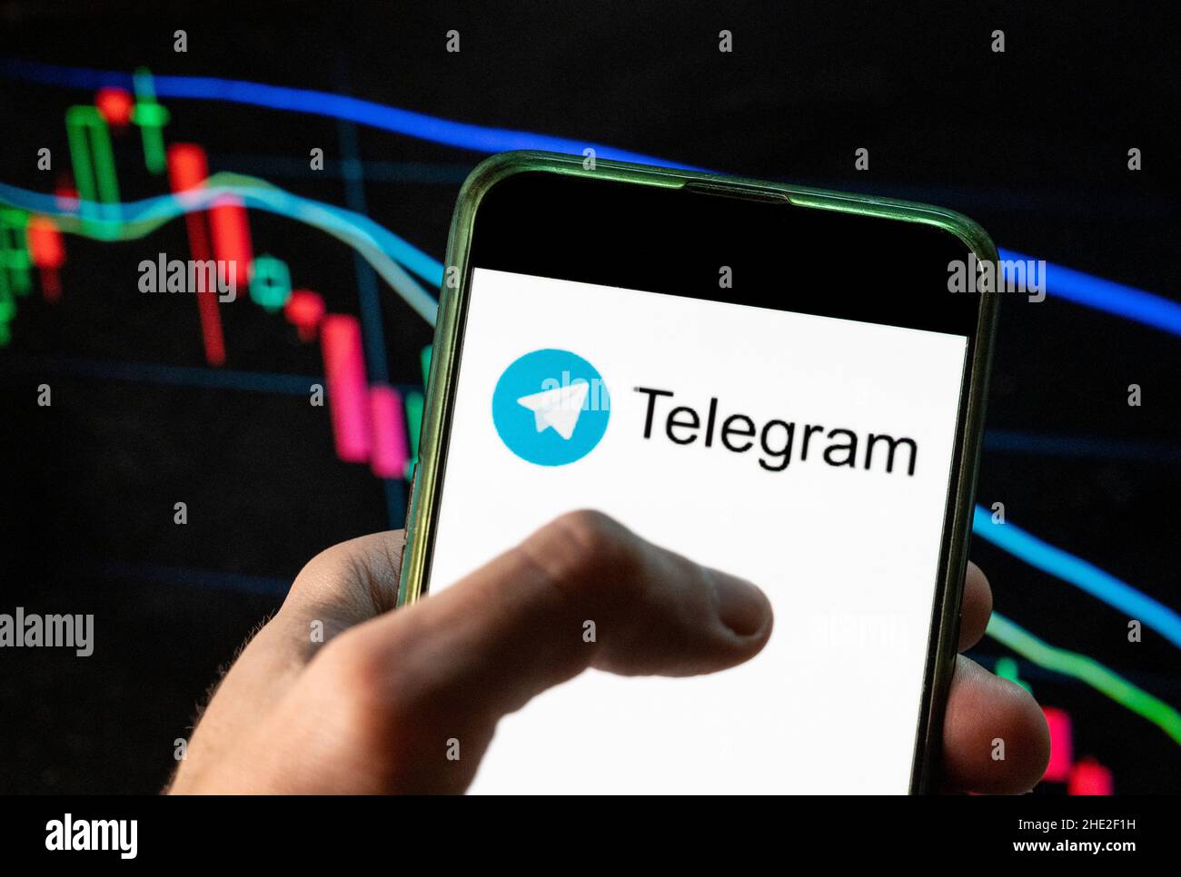 In this photo illustration the cloud based instant messaging Telegram ...