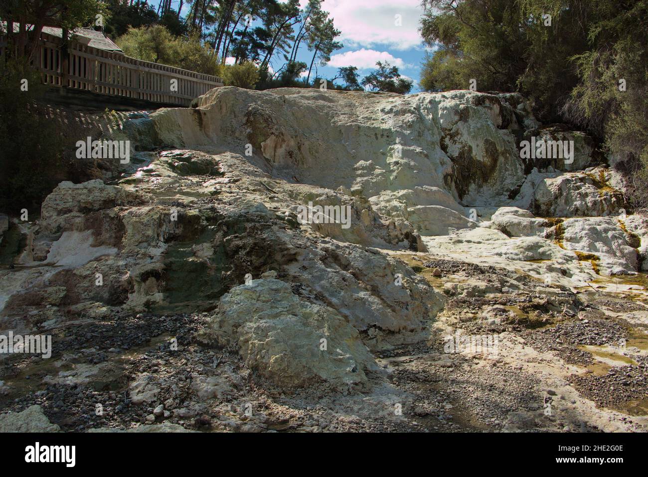 Sinter terrace Te Rere Arai Marena in Wai-o-Tapu Thermal Wonderland ...
