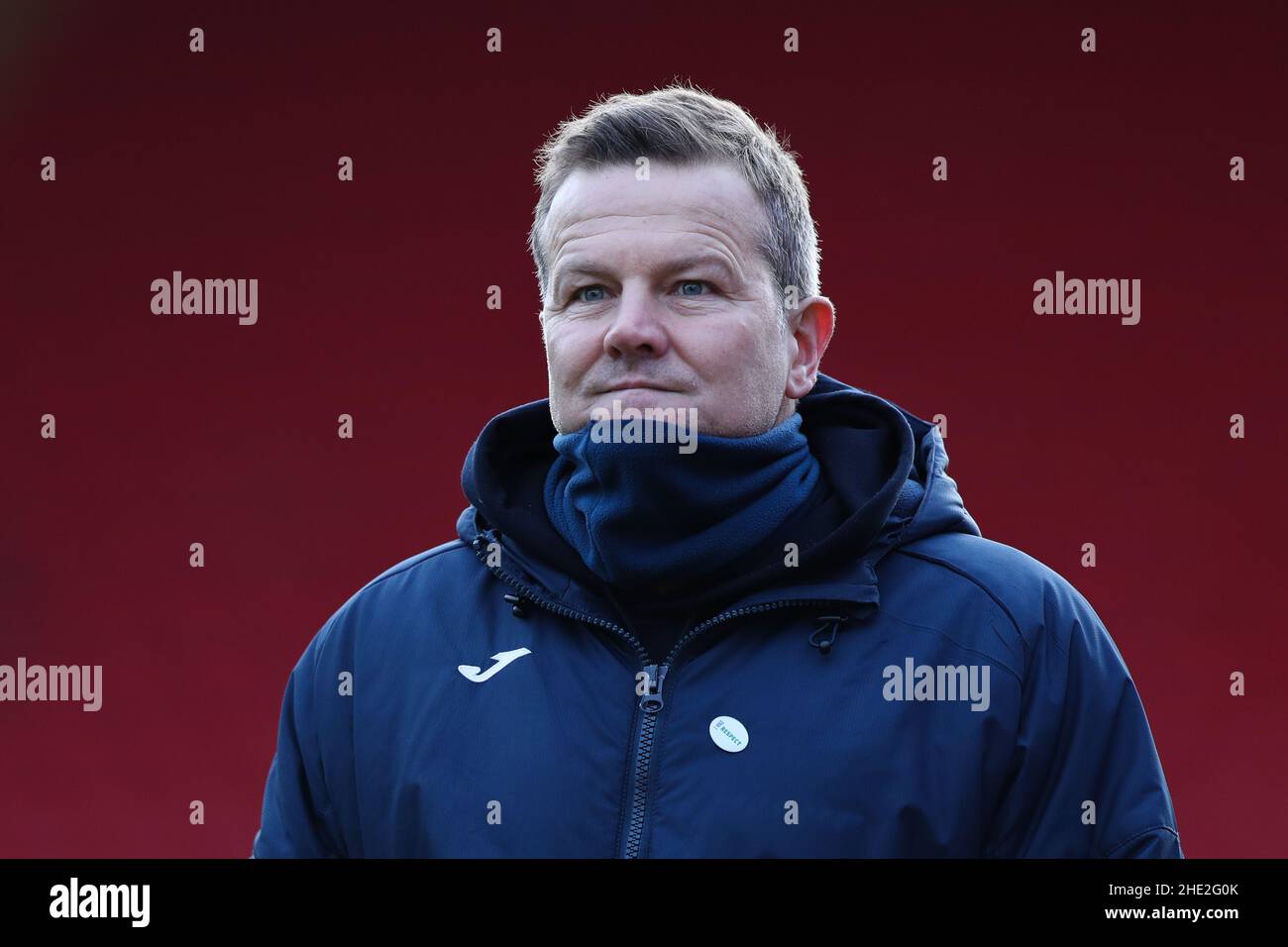 Barrow Manager Mark Cooper prior to the Emirates FA Cup third round ...