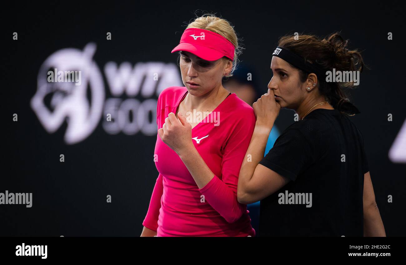 Sania Mirza of India & Nadiia Kichenok of Ukraine during the doubles ...