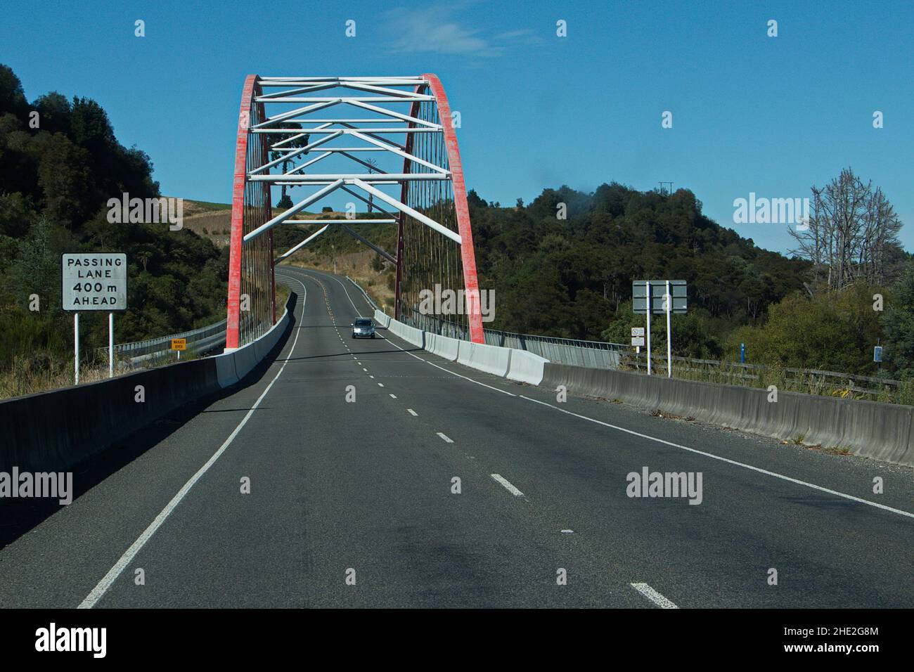 Road bridge over Waikato River,Waikato Region on North Island of New ...