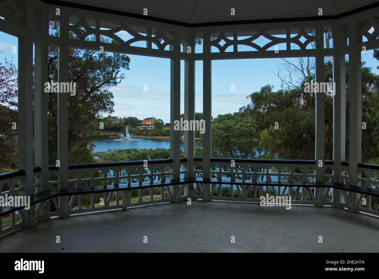 Band rotunda in Victoria Lake Reserve in Whanganui,Manawatu-Wanganui ...