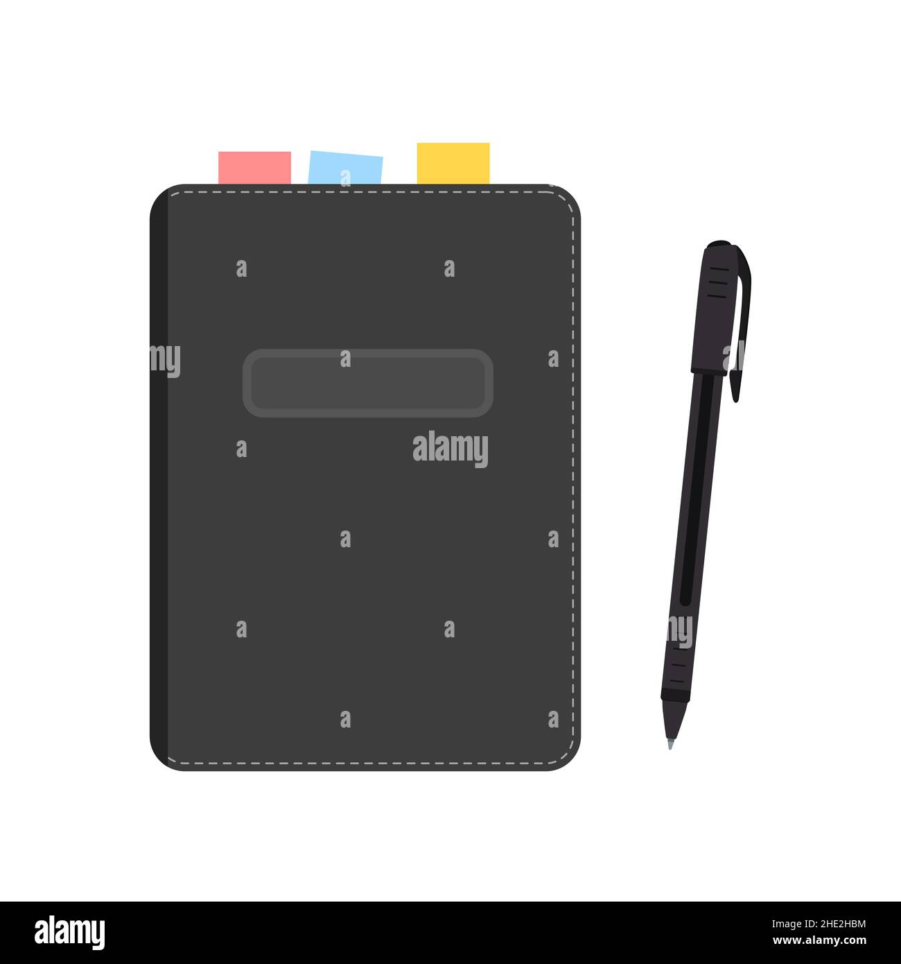 Notebook and pen isolated on white background Stock Vector Image & Art ...