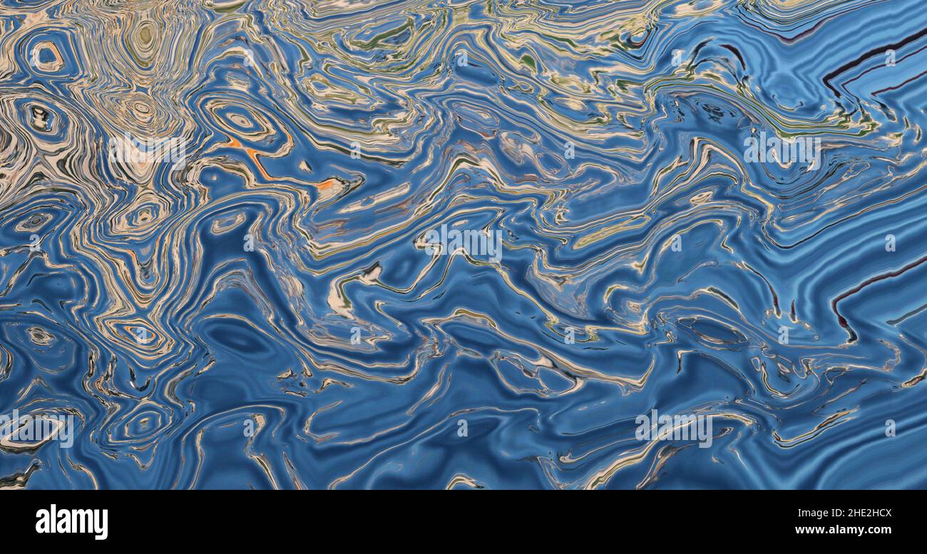 Blue wave and gold flower background hi-res stock photography and ...