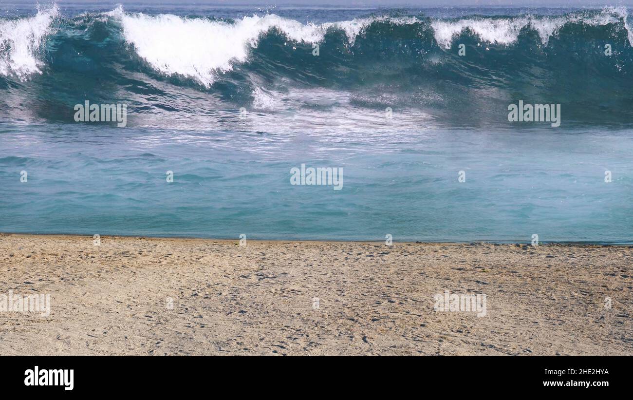 big waves by the beach background Stock Photo - Alamy