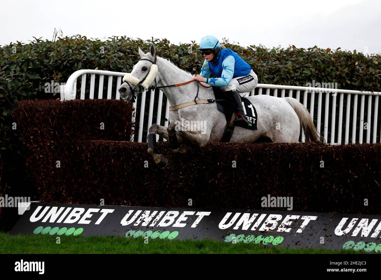 Lilly Pinchin riding Valadom during the Unibet Veterans' Handicap Chase ...