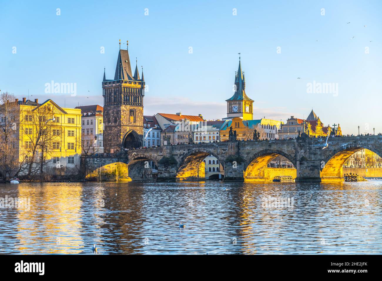 Charles Bridge over Vltava River in Prague Stock Photo - Alamy