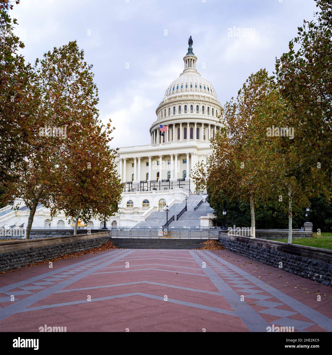 Fence protects the Capital in Washington DC Stock Photo - Alamy