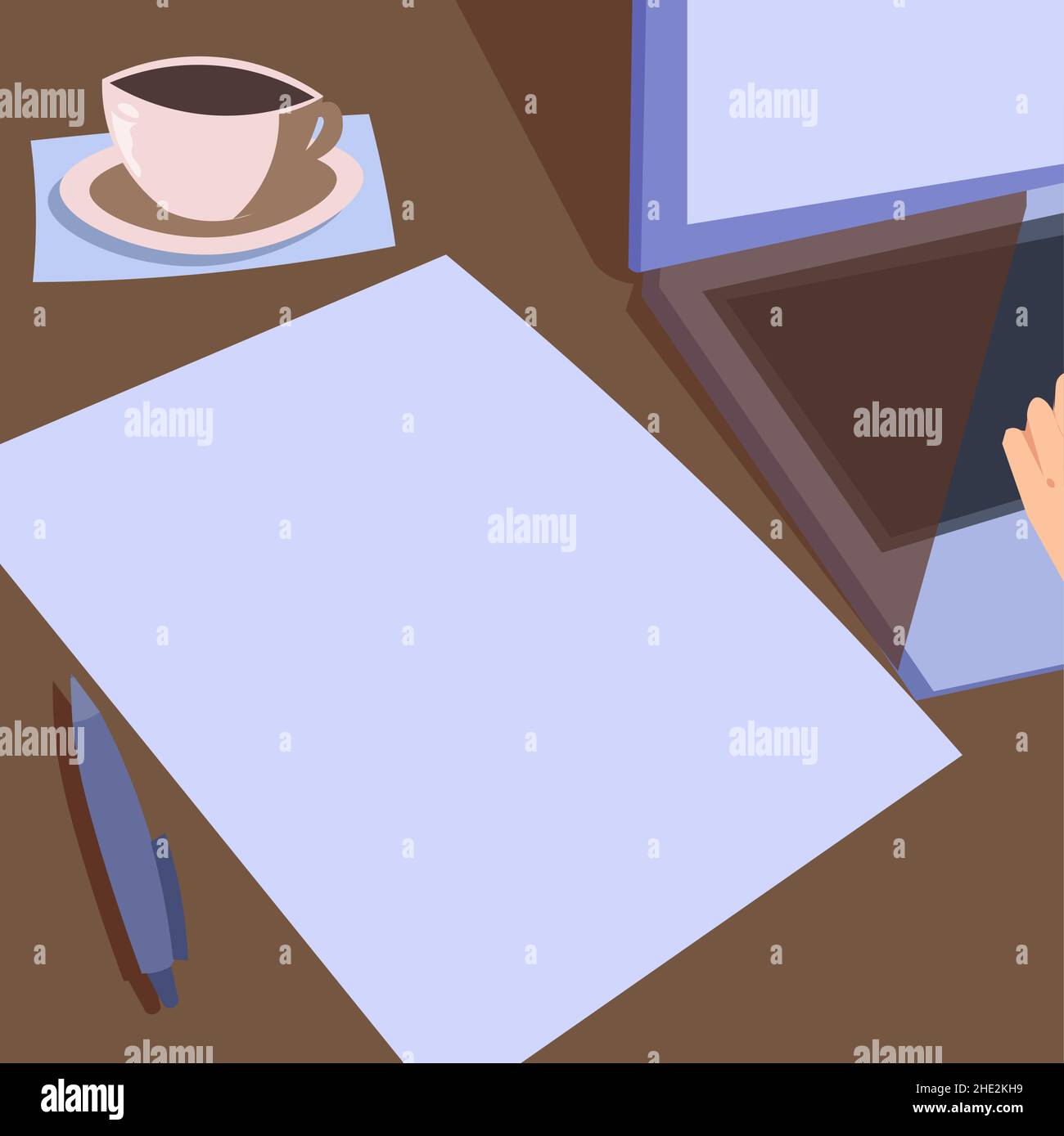 Cartoon businesswoman coffee document hi-res stock photography and ...