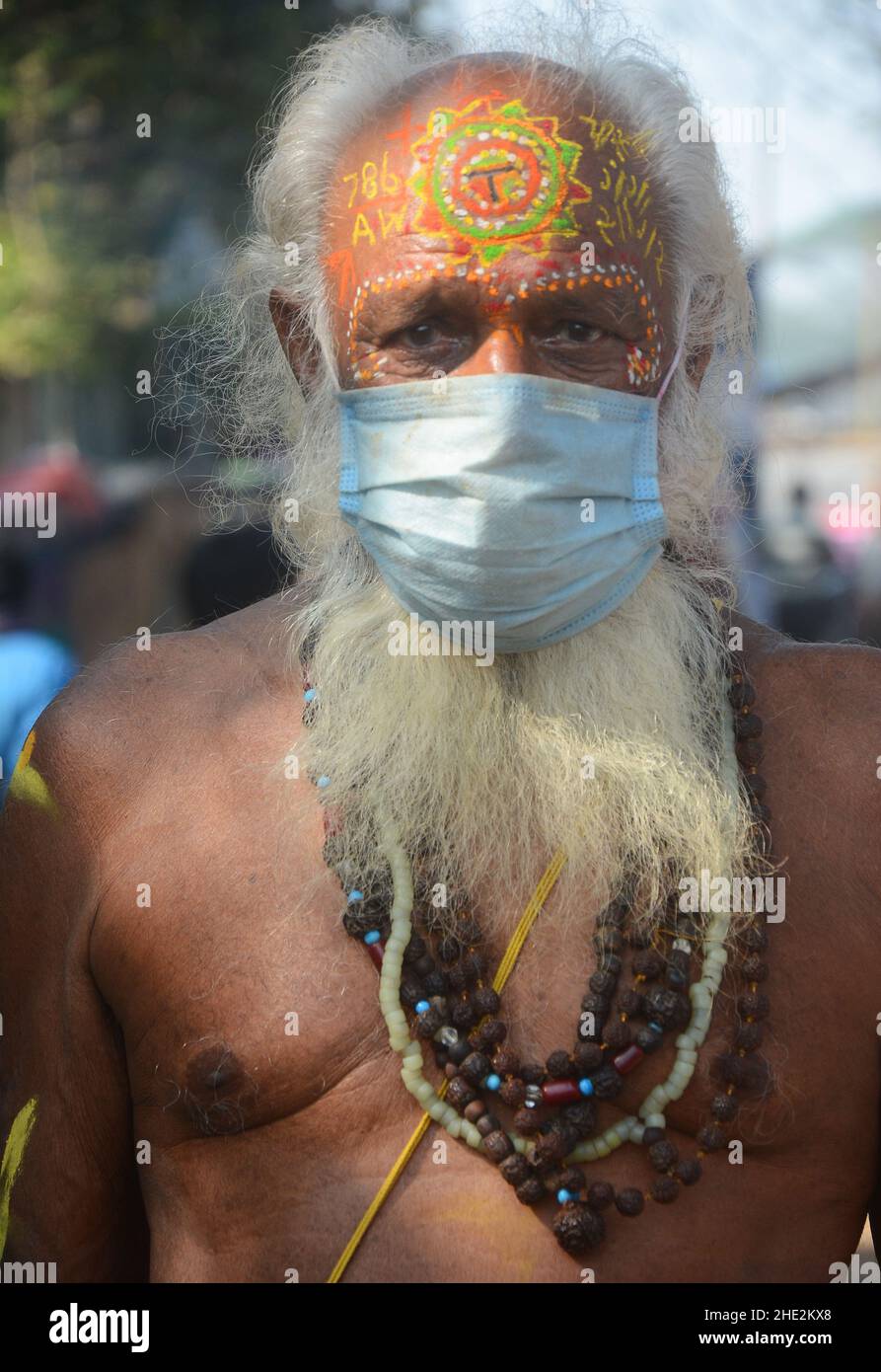 Sagar, India. 8th Jan 2022. Every year many Sadhus from all over India ...
