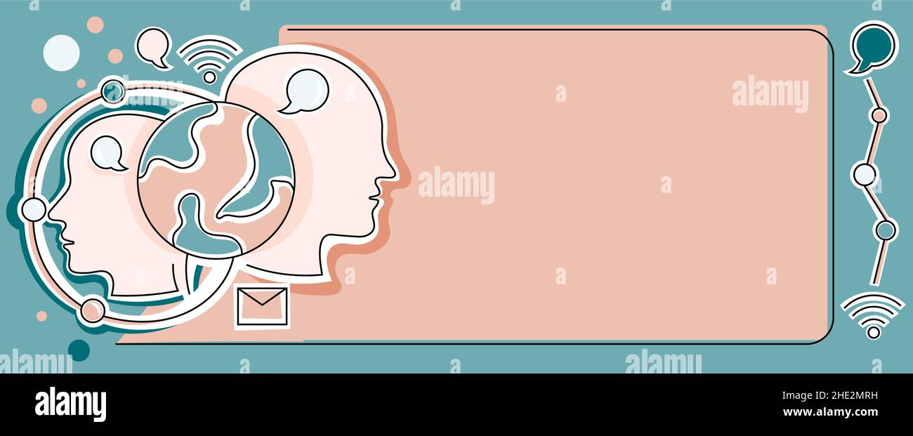 Multiple Heads Connected Showing New Technology Ideas. Gears In Brain ...