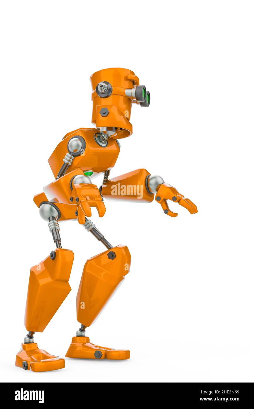 funny robot cartoon doing a what is up sose in a white background, 3d ...
