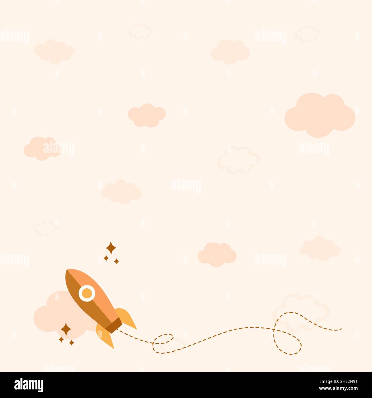 Rocket Ship Launching Fast Straight Up To The Outer Space. Spaceship ...