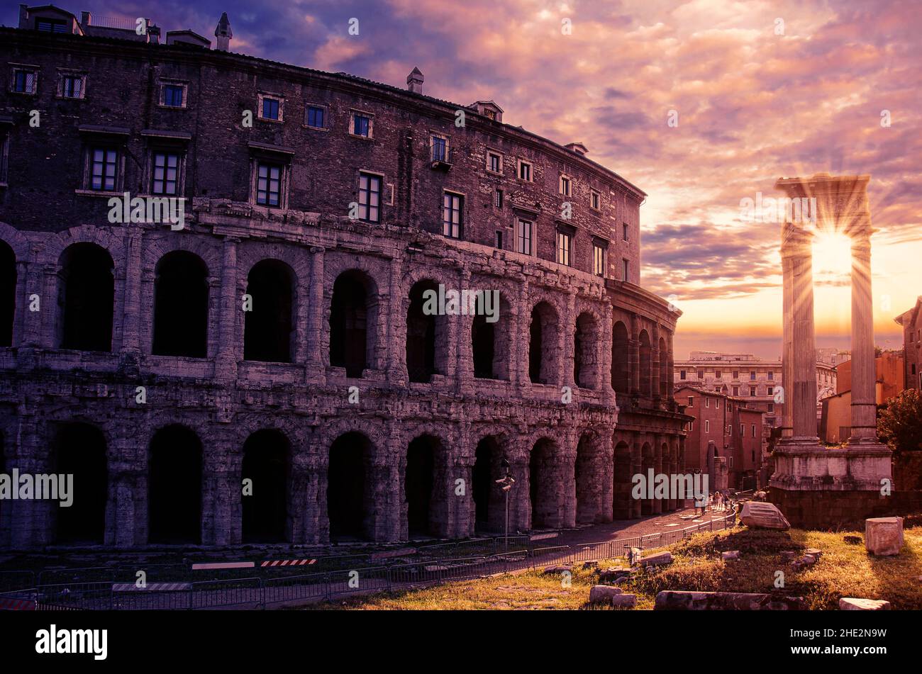 Sunset over colosseum in rome hi-res stock photography and images - Alamy