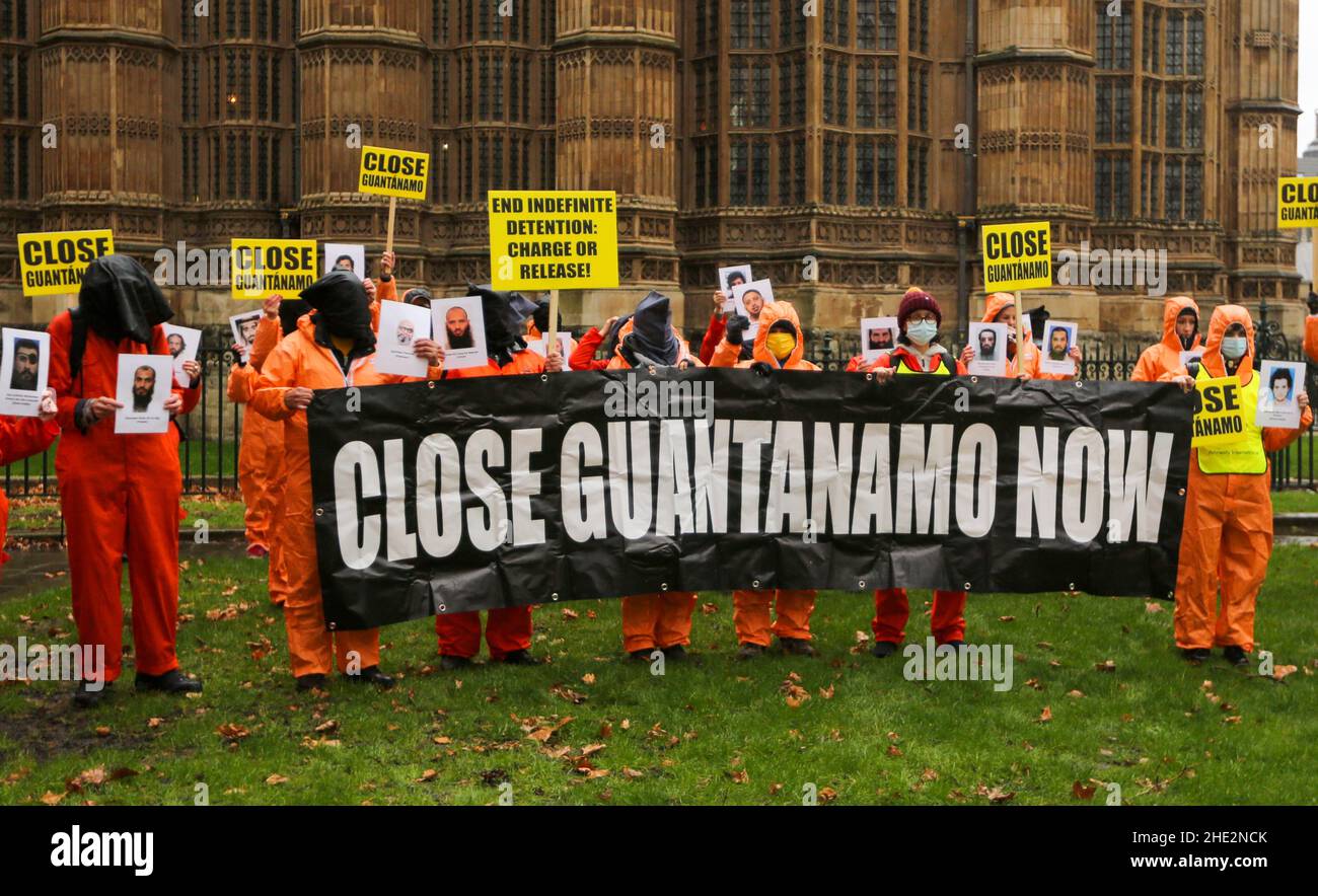 London, England, UK. 8th Jan, 2022. Amnesty International activists ...