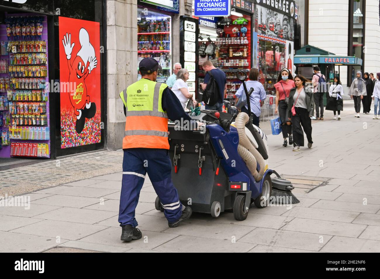 London, England - June 2021: Environmental worker working contractor ...
