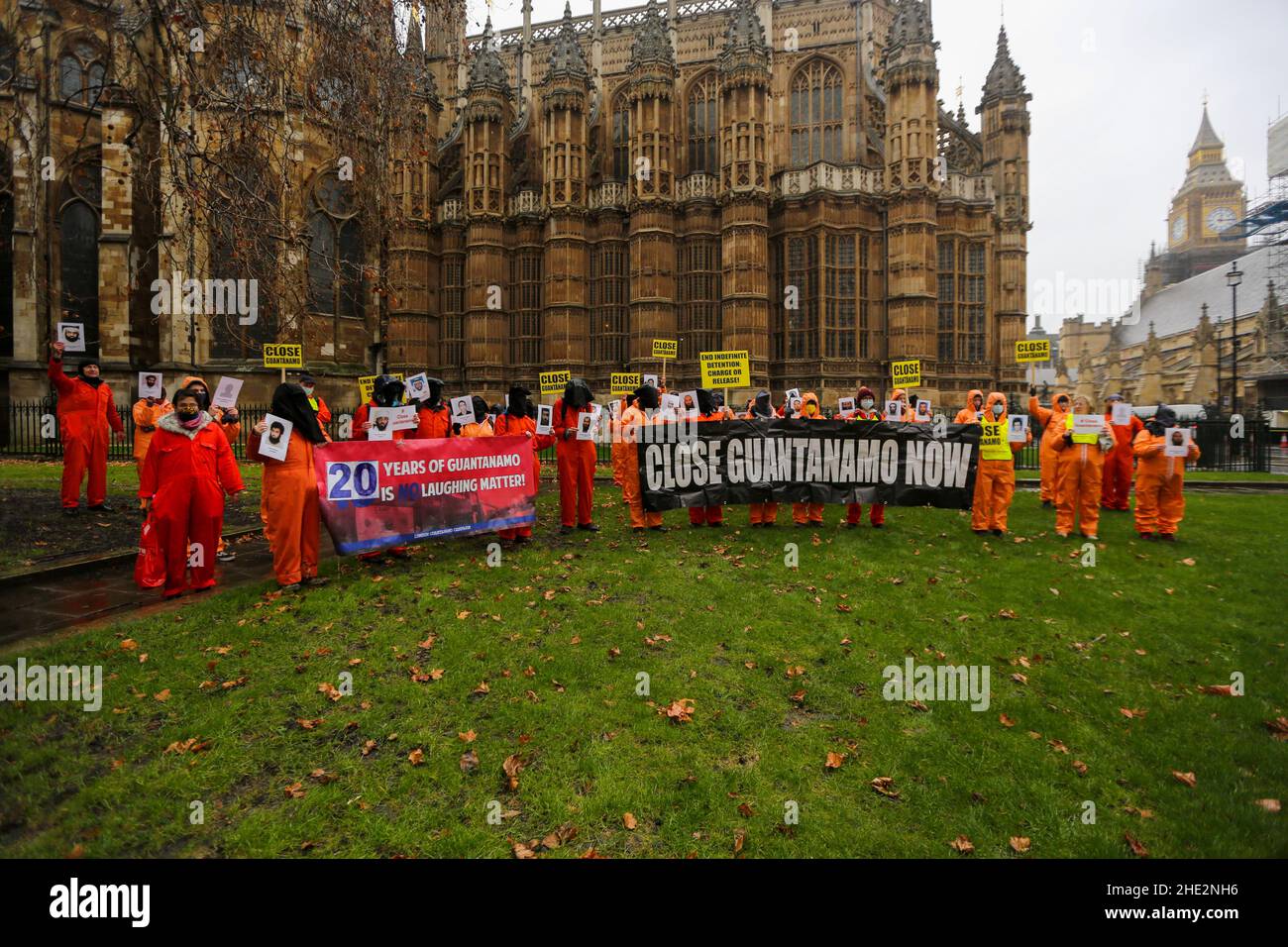 London, England, UK. 8th Jan, 2022. Amnesty International activists ...
