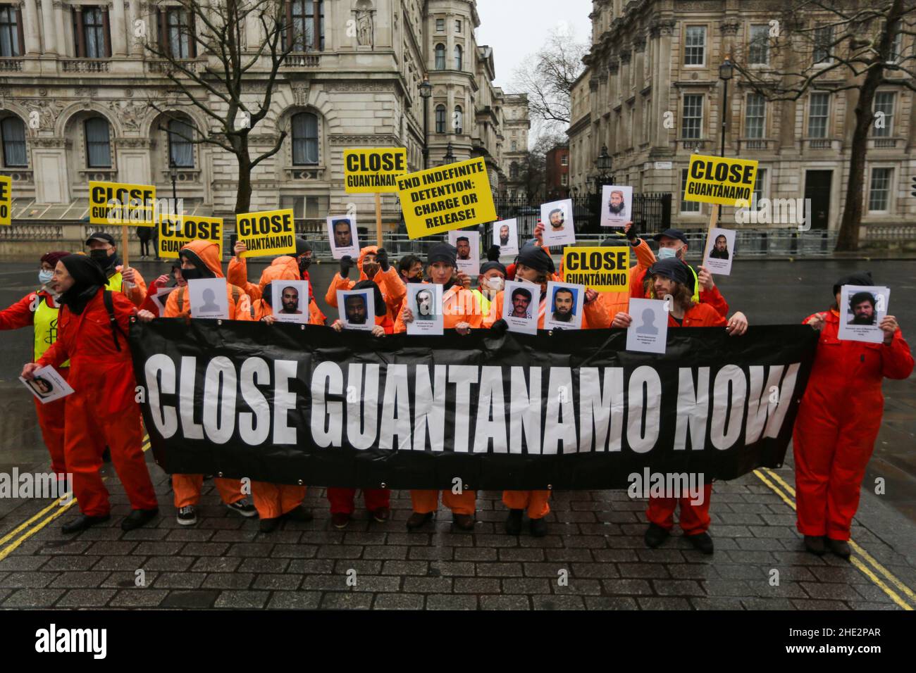London, England, UK. 8th Jan, 2022. Amnesty International activists ...