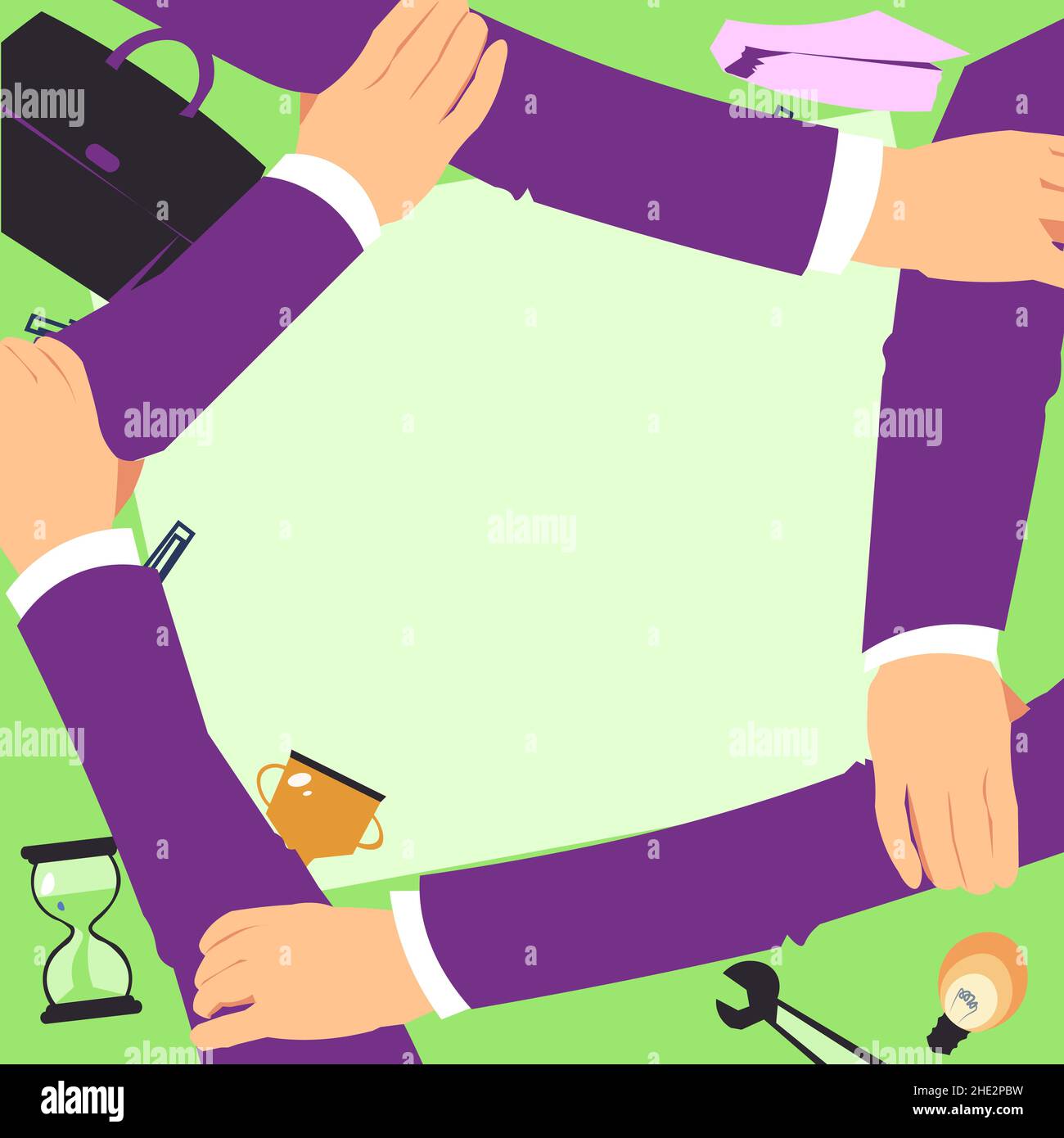 Four Hands Drawing Holding Arm Together Showing Connection Symbol ...