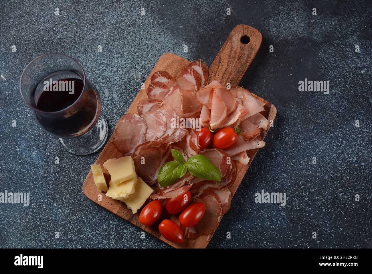 Italian cured pork shoulder. Antipasto Platter coppa stagionata and ...