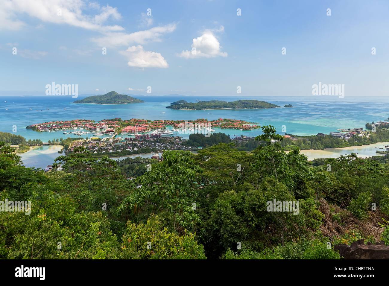 Seychelles, top view of the islands and the sea Stock Photo - Alamy