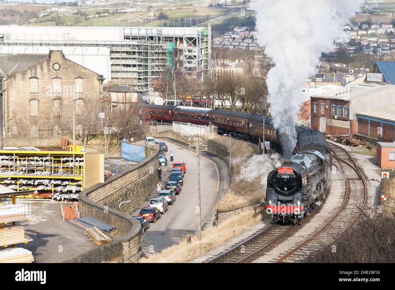 A steam train on the Keighley and Worth Valley Railway Stock Photo - Alamy