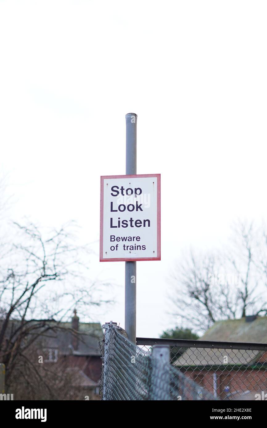 Stop Look Listen Railway Sign High Resolution Stock Photography and ...