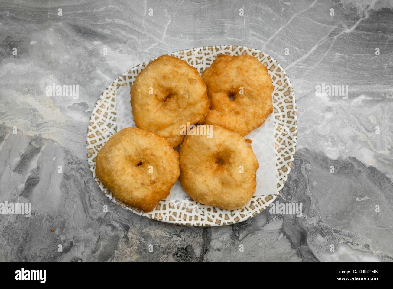 deep fried dough. Traditional Turkish breakfast food (pisi Stock Photo ...