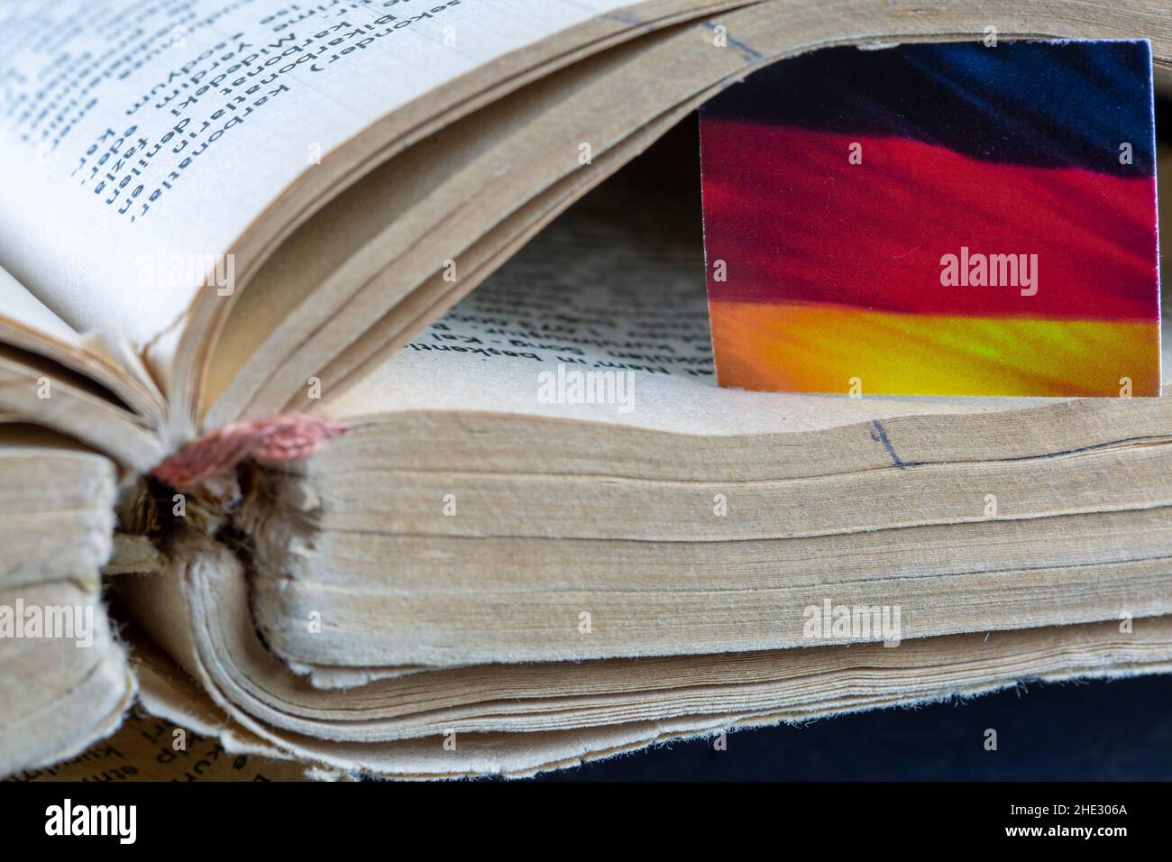 German Flag and German Book Stock Photo - Alamy