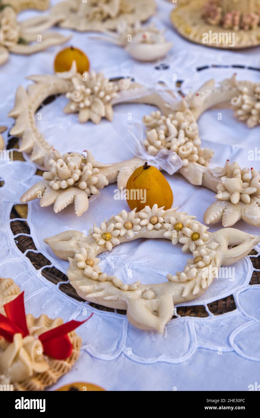 Close up of typical sardinian bread's sculptures Stock Photo - Alamy