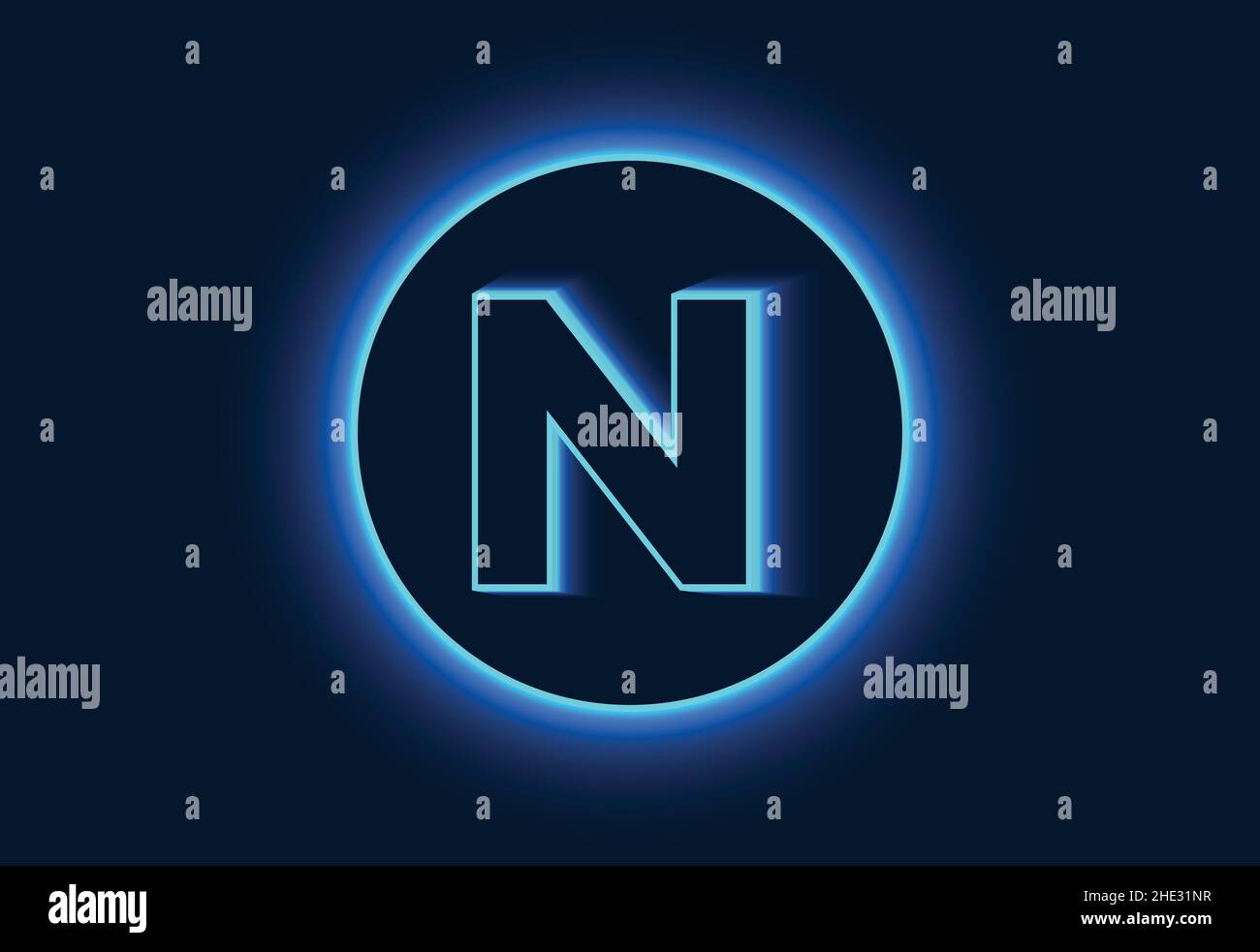 Neon letter n Stock Vector Images - Alamy