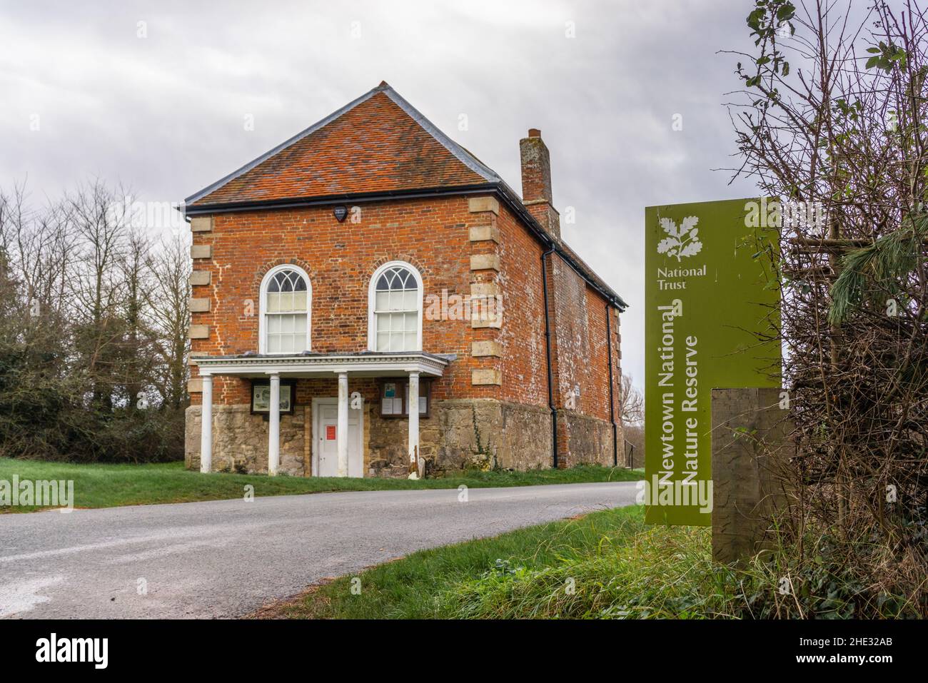 Town Hall building along Town Lane in the village of Newtown on the ...