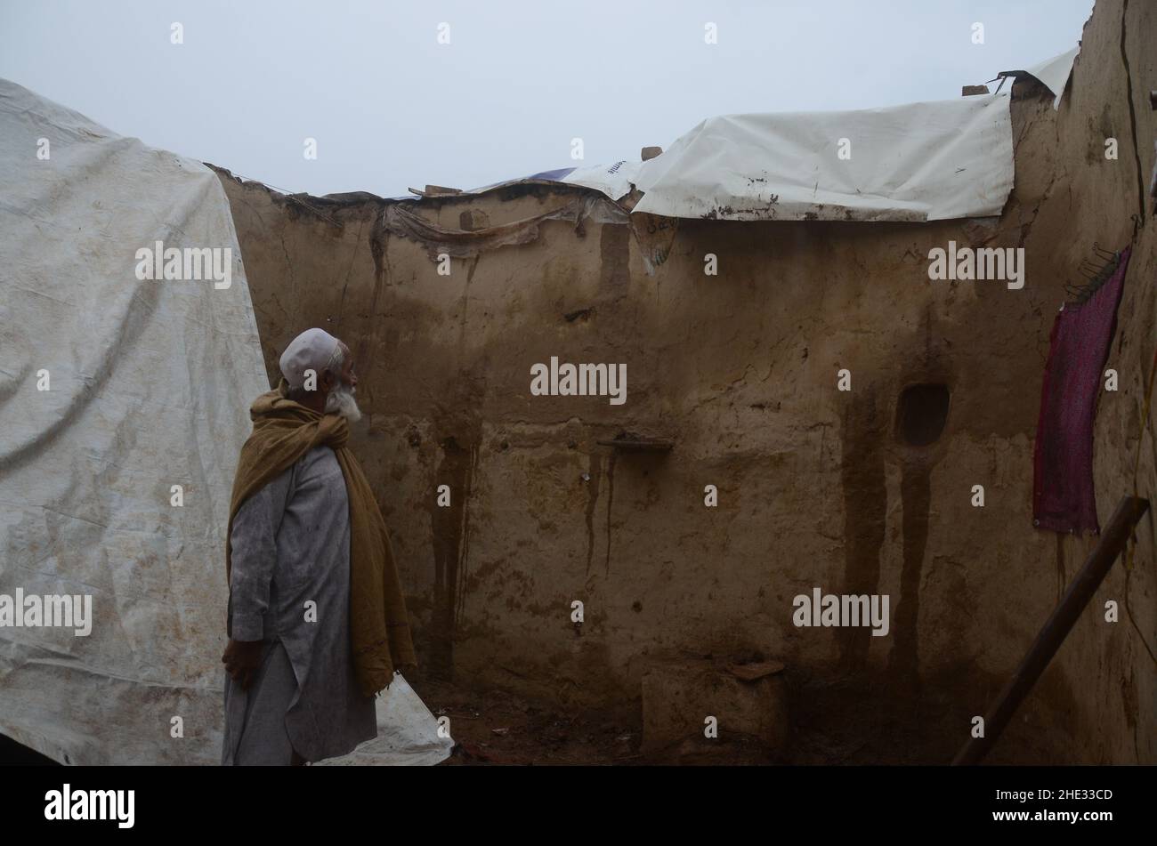 Peshawar, Pakistan. 7th Jan, 2022. The roof of a room of a house near ...