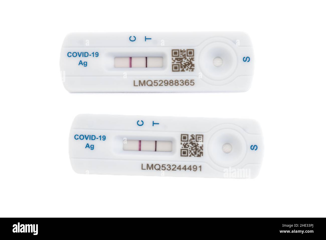 Two positive lateral flow tests for Covid-19 Stock Photo - Alamy