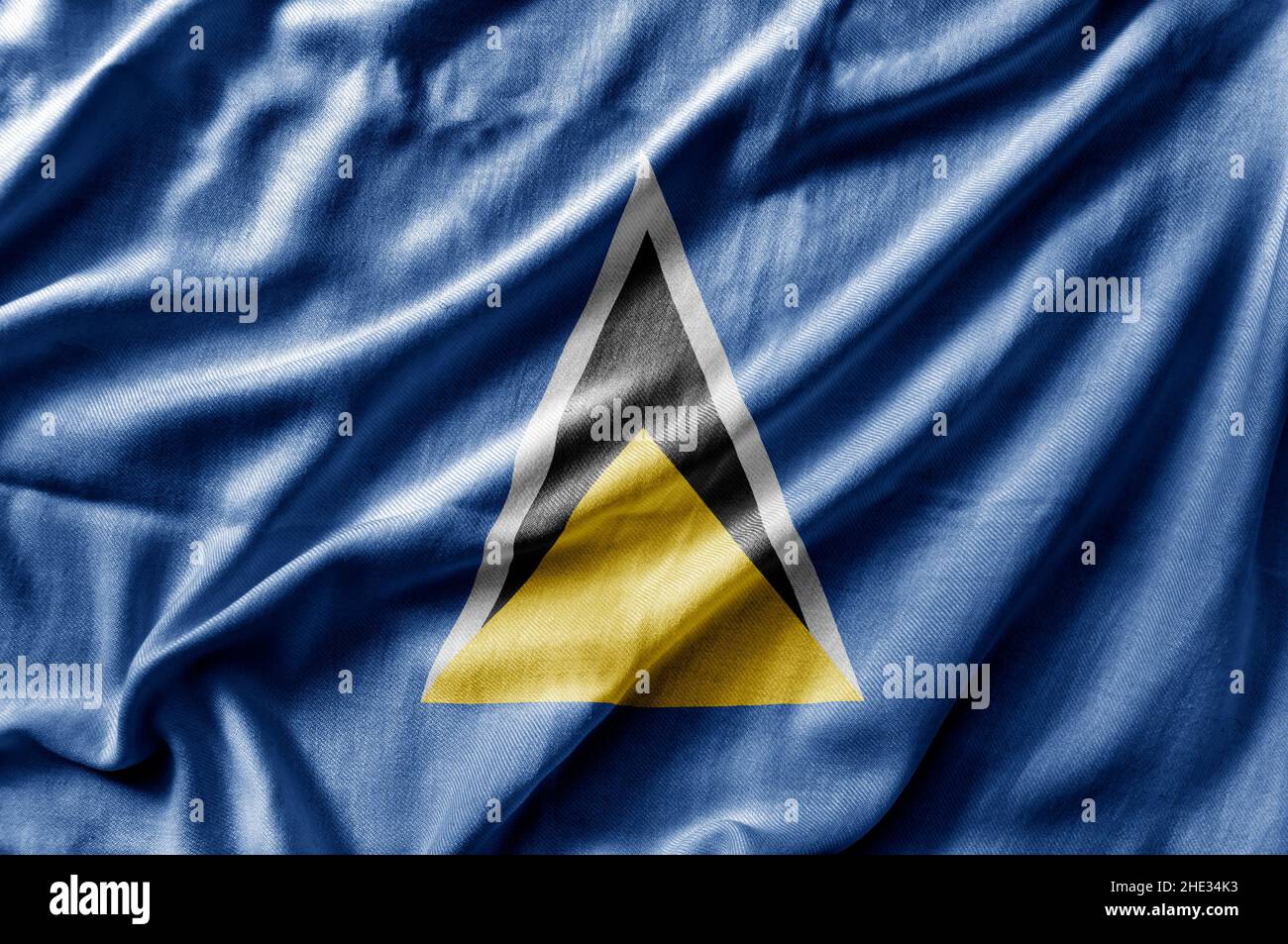 Waving detailed national country flag of Saint Lucia Stock Photo - Alamy