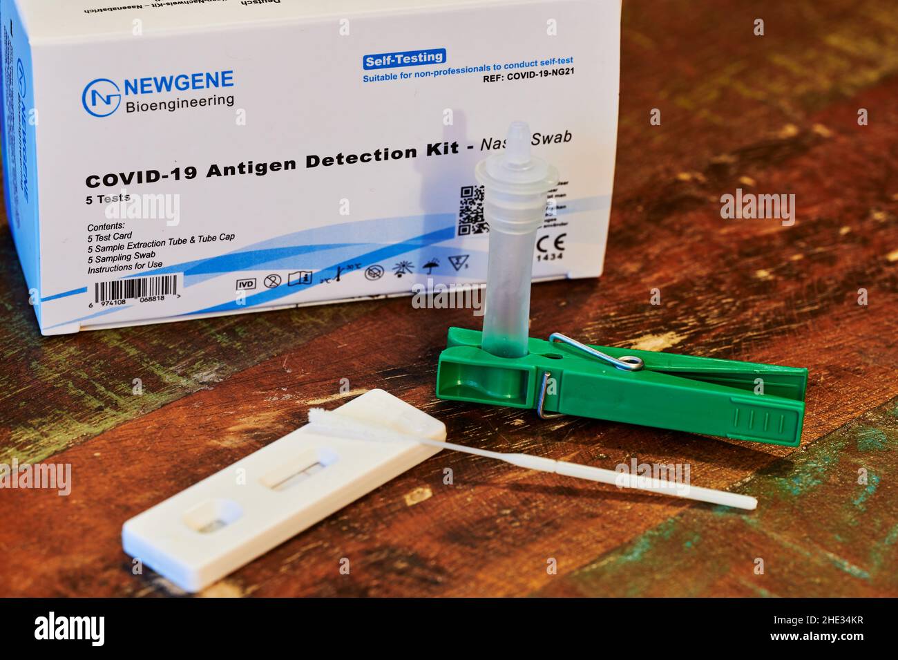 Berlin, Germany - January 8, 2022: Corona rapid test kit for quick ...