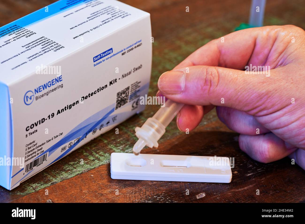 Berlin, Germany - January 8, 2022: Corona rapid test kit for quick ...