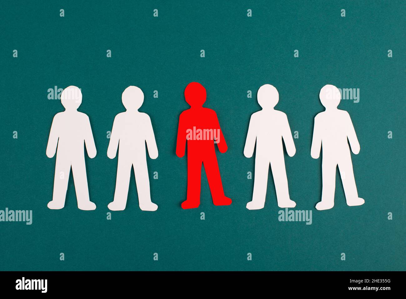 Group of people, one person is standing out from the crowd, concept ...