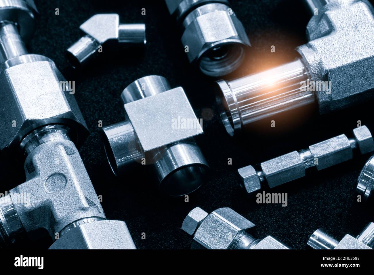 Many types of metal details industrial design background, engineering ...