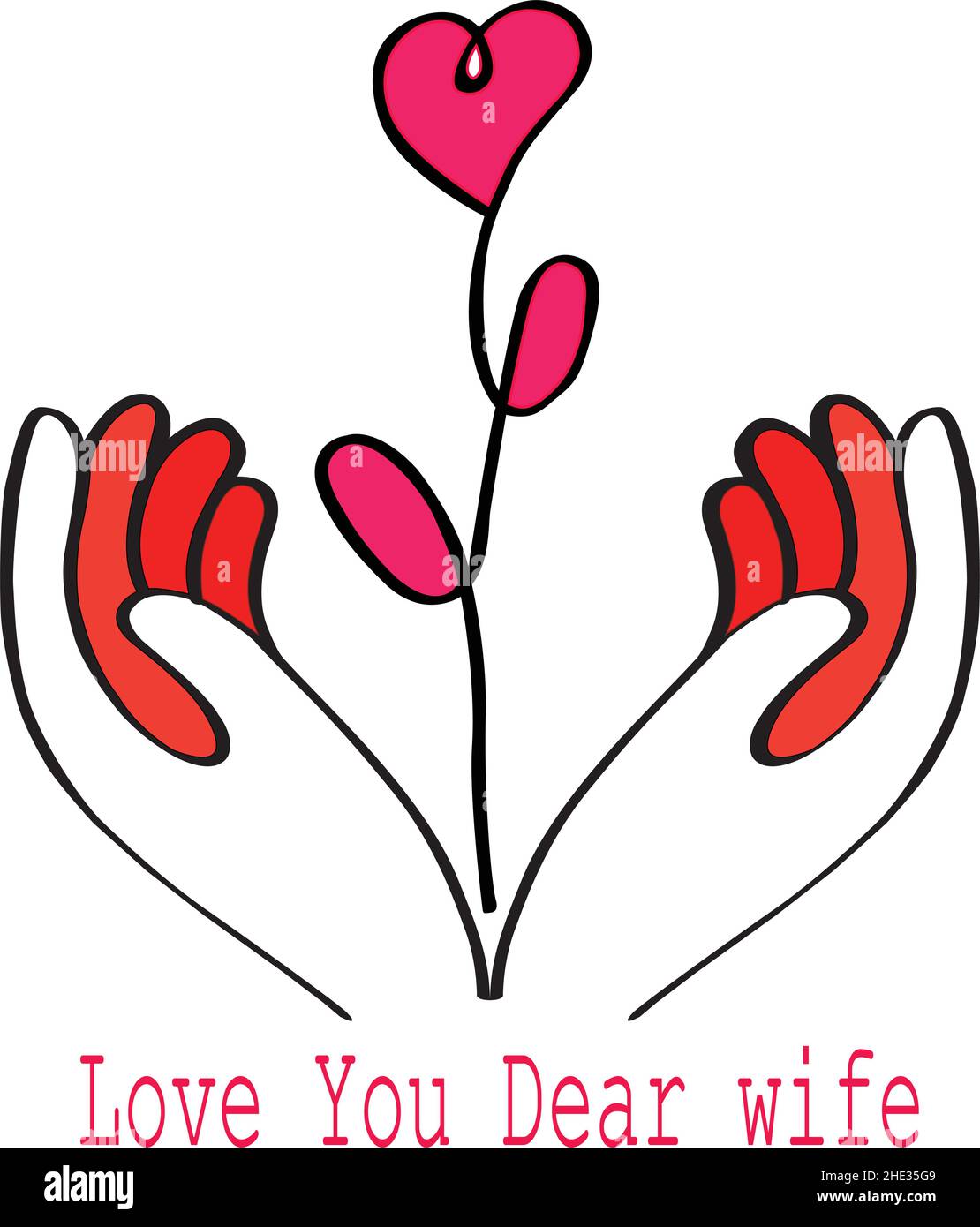 Hand draw romantic girl Stock Vector Images - Alamy