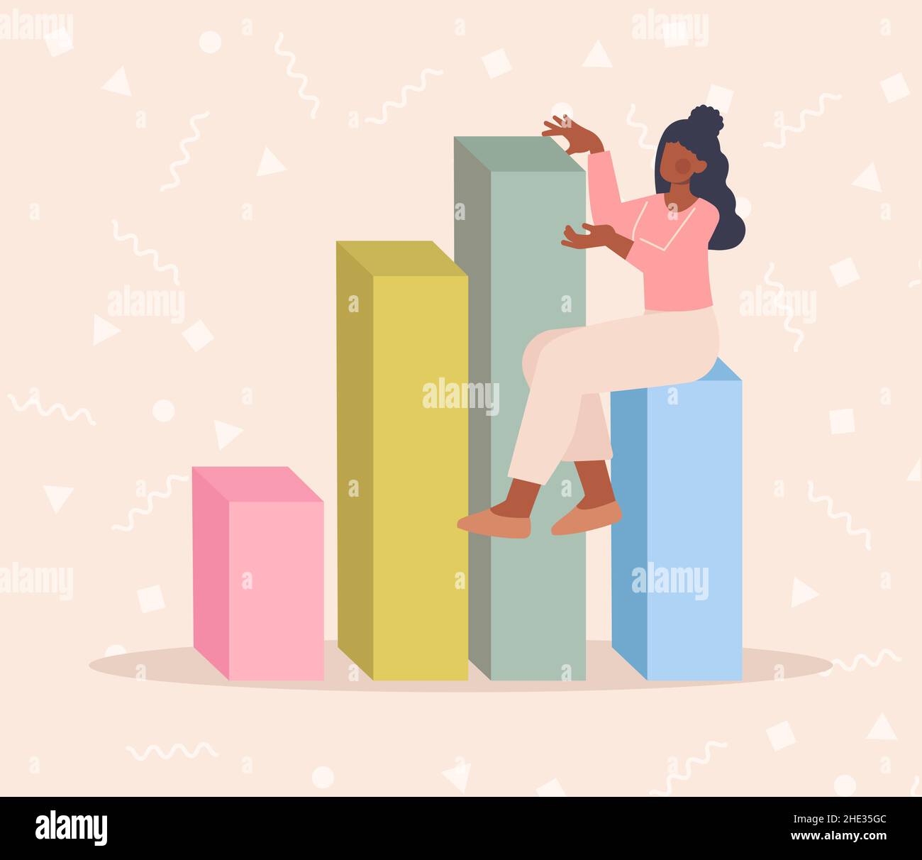 Woman and graph Stock Vector Image & Art - Alamy