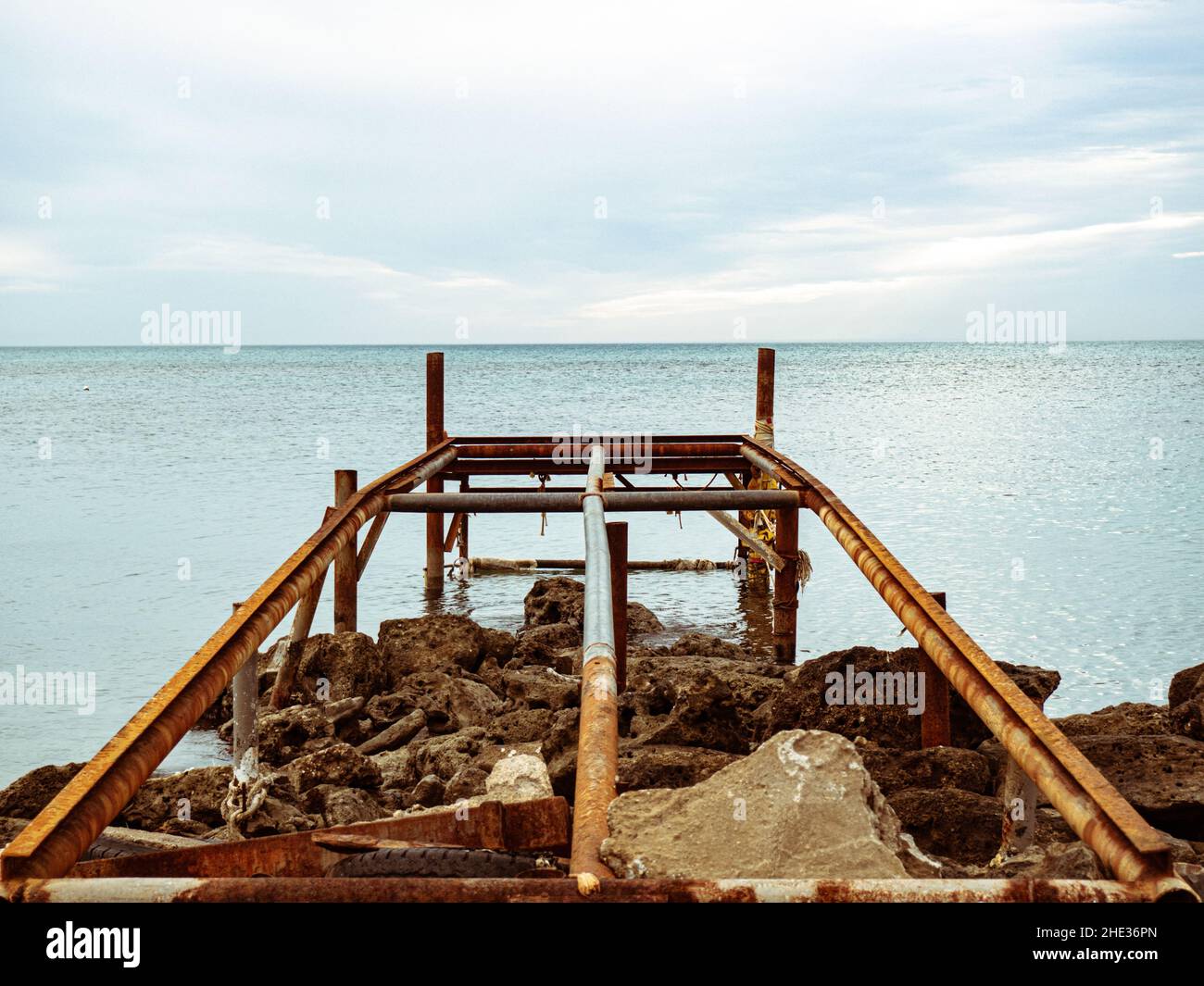 Rustic construction on a seashore Stock Photo - Alamy